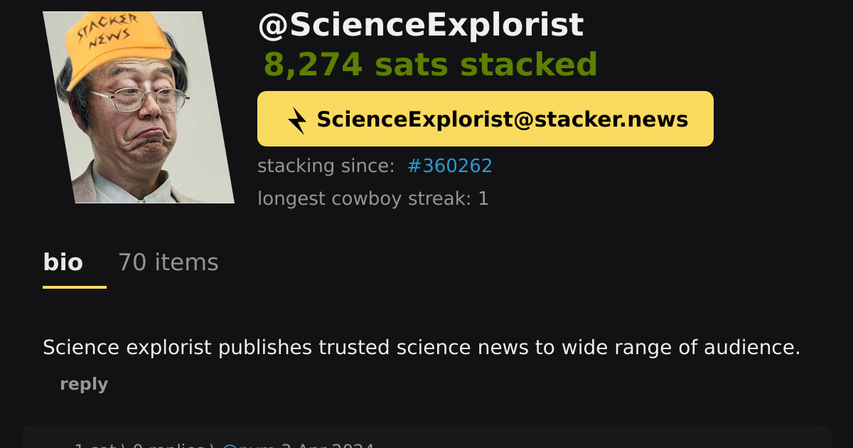 ScienceExplorist \ stacker news