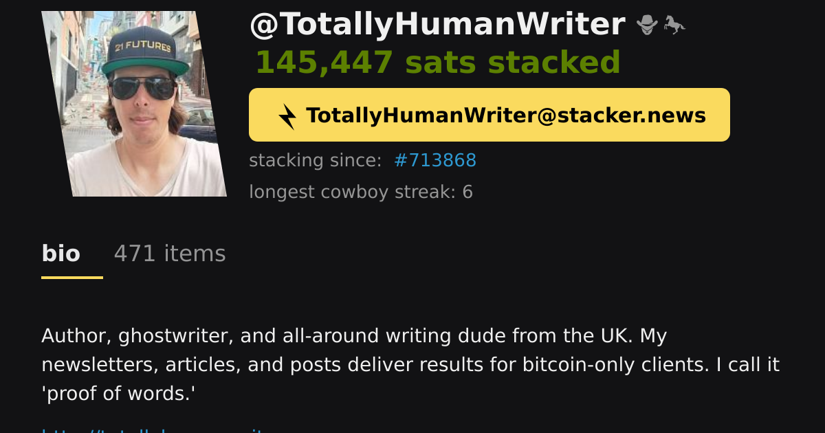 TotallyHumanWriter \ stacker news