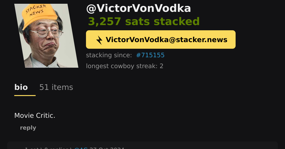 VictorVonVodka \ stacker news