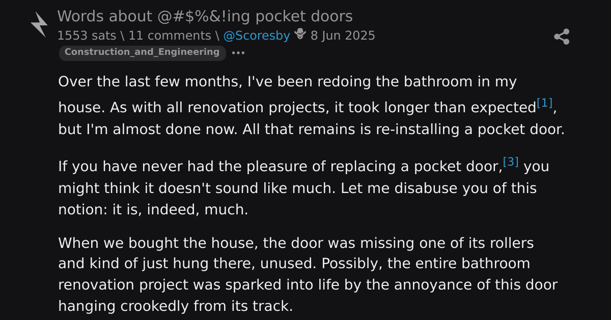 Words about @#$%&!ing pocket doors \ stacker news
