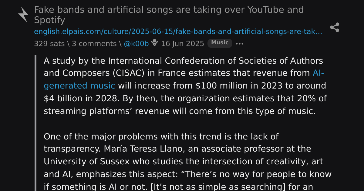 Fake bands and artificial songs are taking over YouTube and Spotify ...