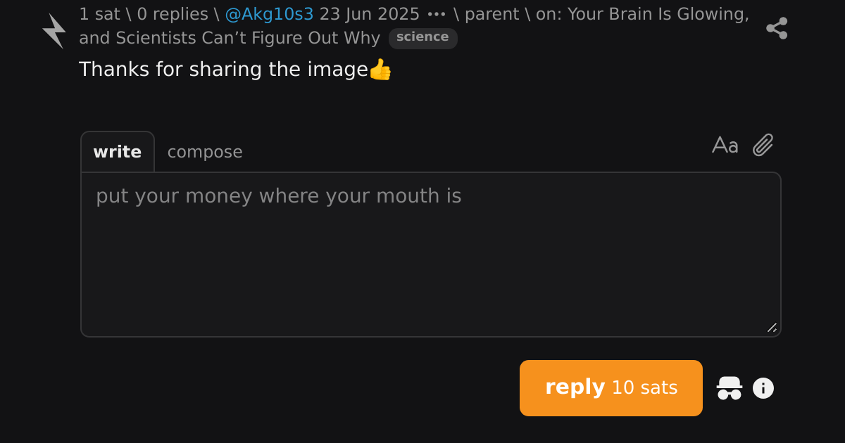 reply on: Your Brain Is Glowing, and Scientists Can’t Figure Out Why ...