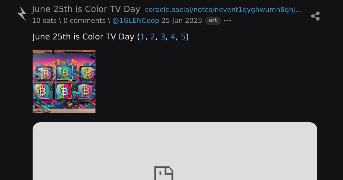 June 25th is Color TV Day \ stacker news ~art