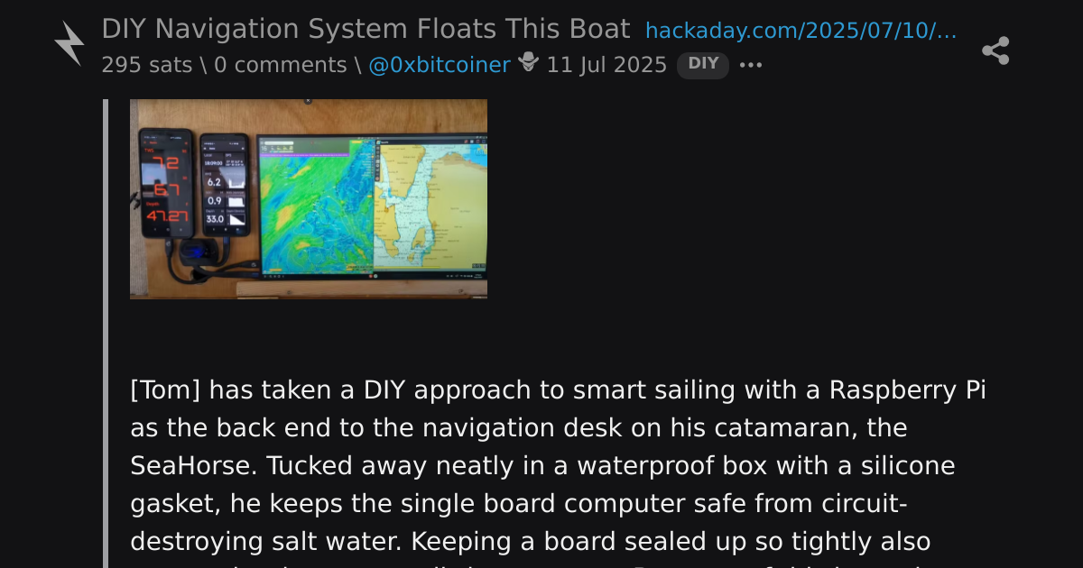 DIY Navigation System Floats This Boat \ stacker news