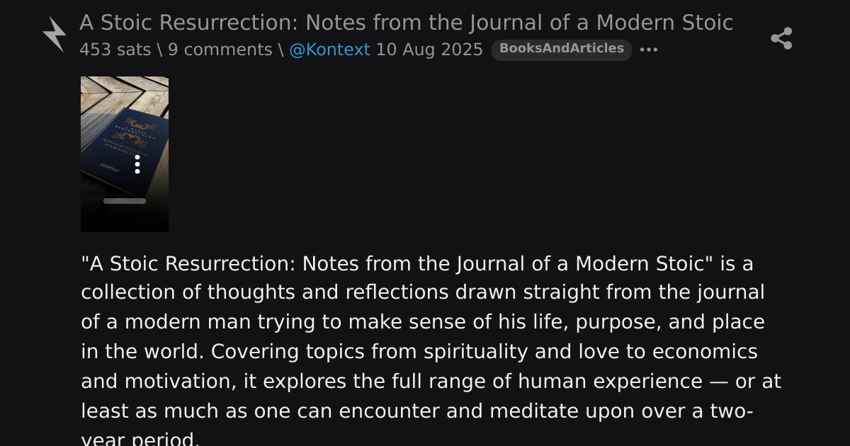 A Stoic Resurrection: Notes from the Journal of a Modern Stoic ...