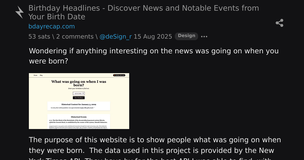Birthday Headlines - Discover News and Notable Events from Your Birth ...