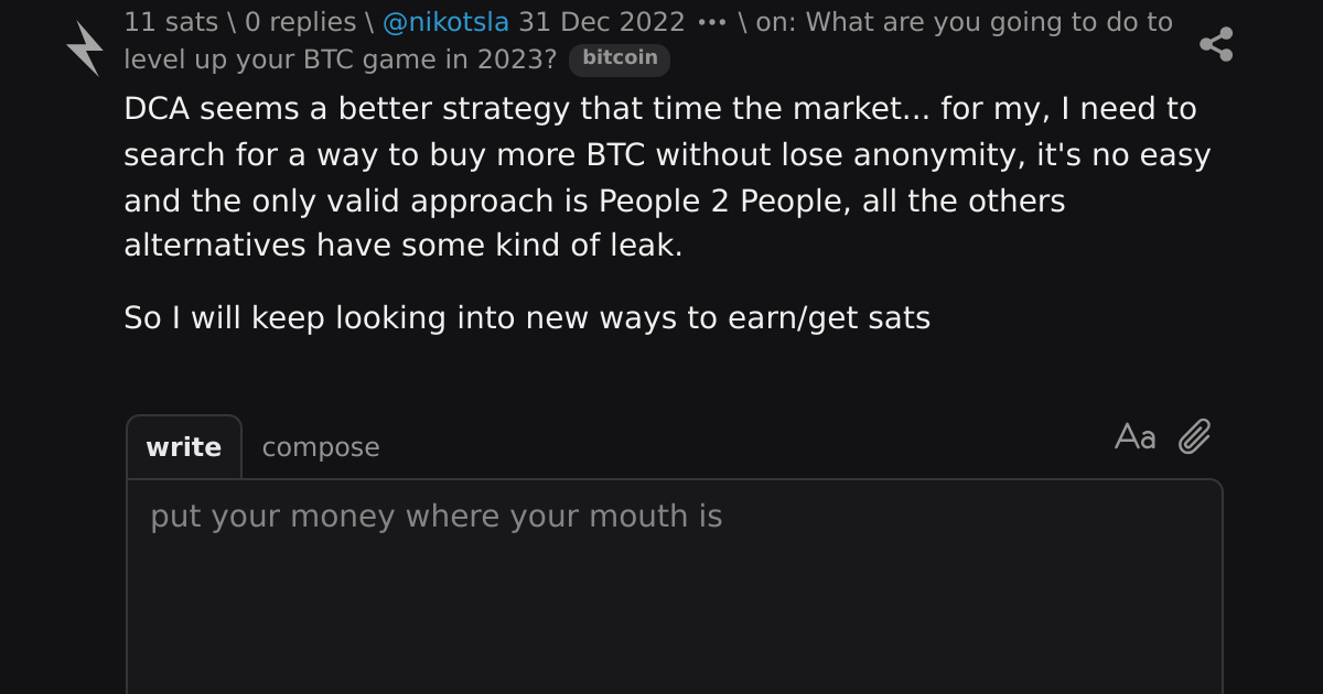 reply on: What are you going to do to level up your BTC game in 2023 ...