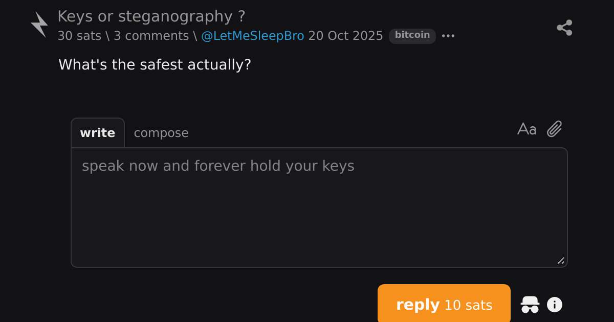 Keys or steganography ? \ stacker news