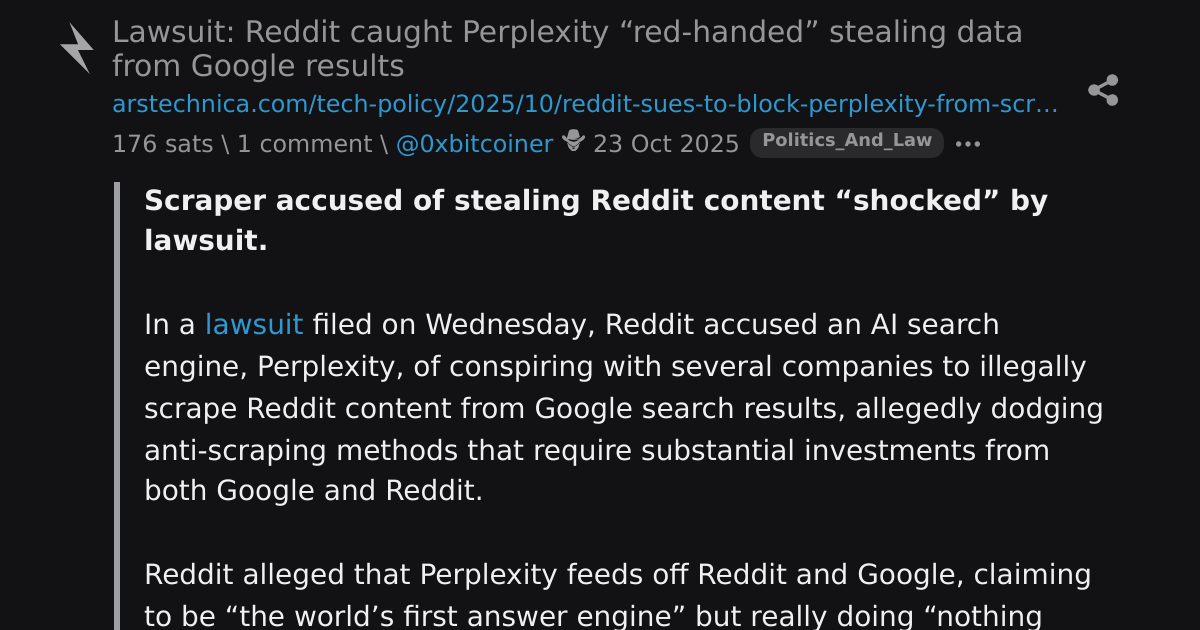 Lawsuit: Reddit caught Perplexity “red-handed” stealing data from ...