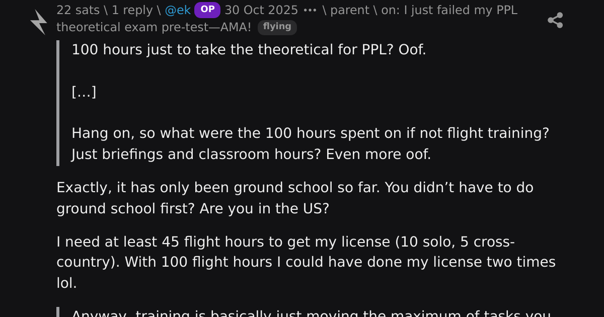reply on: I just failed my PPL theoretical exam pre-test—AMA! \ stacker ...