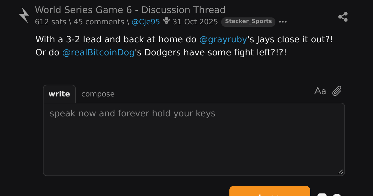 World Series Game 6 - Discussion Thread \ stacker news ~Stacker_Sports