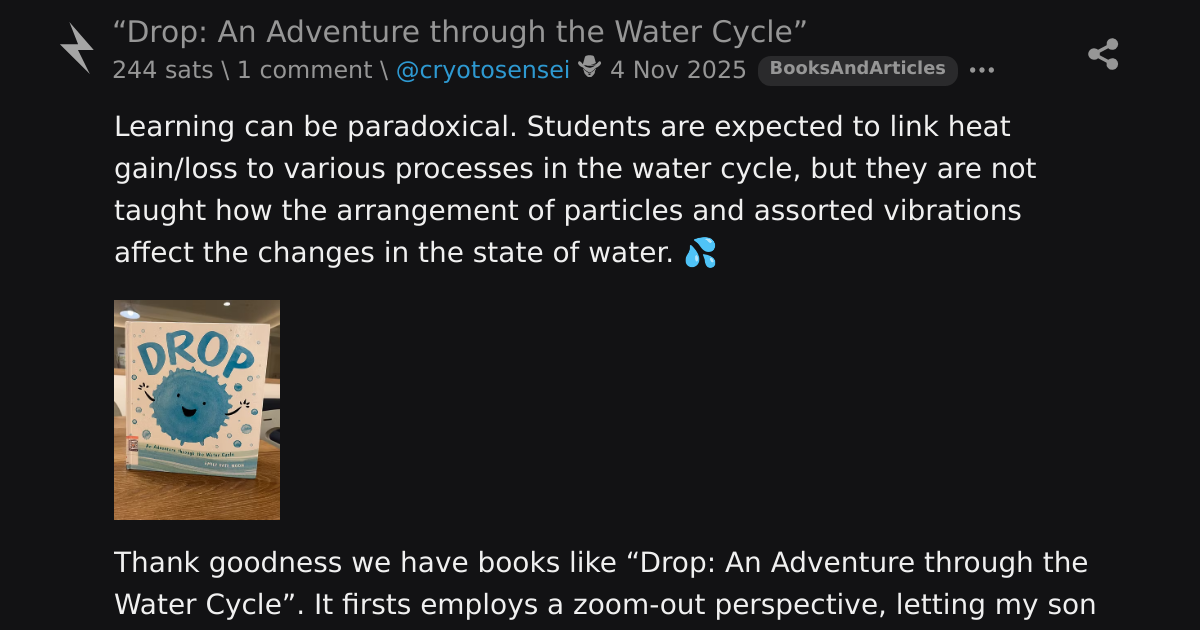 “Drop: An Adventure through the Water Cycle” \ stacker news ...