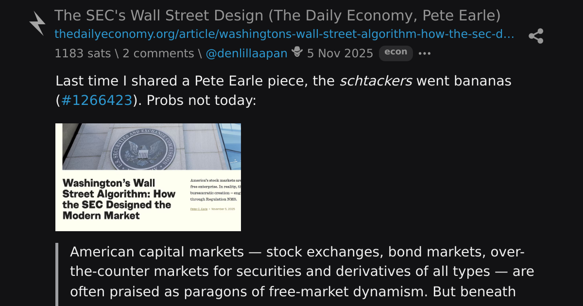 The SEC's Wall Street Design (The Daily Economy, Pete Earle) \ stacker ...