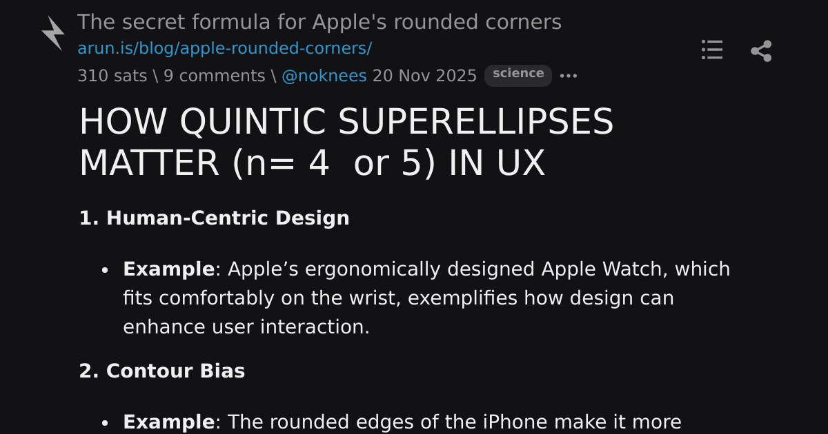 The secret formula for Apple's rounded corners \ stacker news