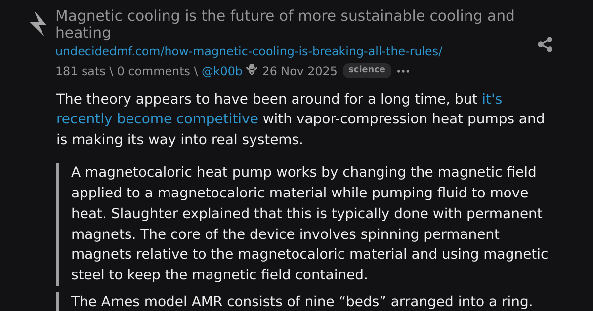 Magnetic cooling is the future of more sustainable cooling and heating ...