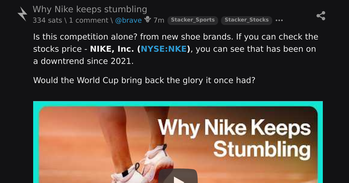 Why Nike keeps stumbling \ stacker news