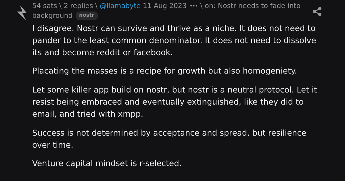 reply on: Nostr needs to fade into background \ stacker news ~nostr