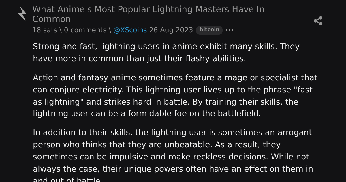 What Anime's Most Popular Lightning Masters Have In Common \ stacker news