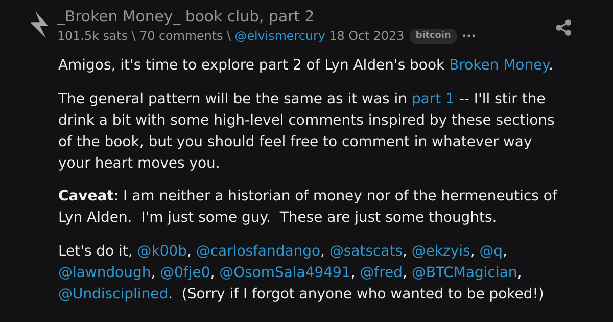_Broken Money_ book club, part 2 \ stacker news ~bitcoin