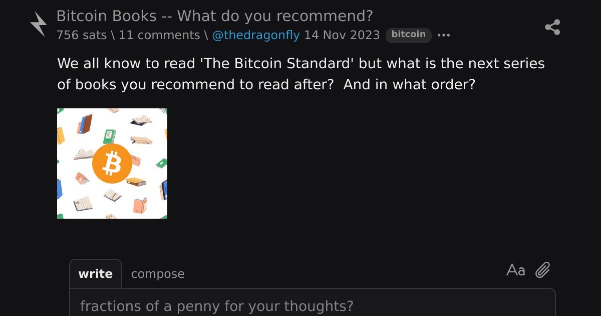 Bitcoin Books -- What do you recommend? \ stacker news