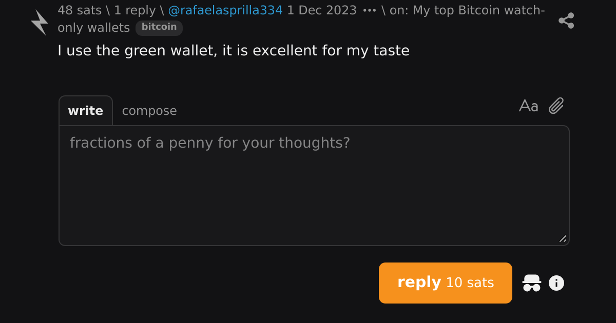 reply on: My top Bitcoin watch-only wallets \ stacker news ~bitcoin