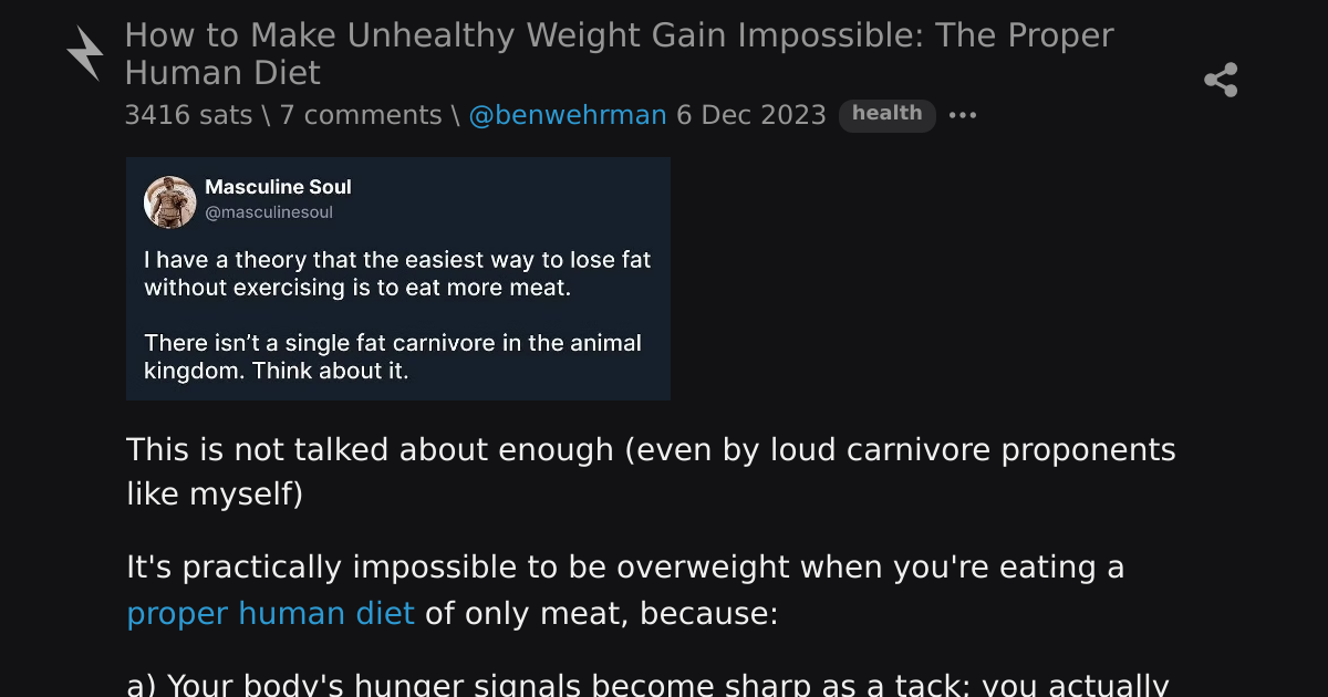 How to Make Unhealthy Weight Gain Impossible: The Proper Human Diet ...