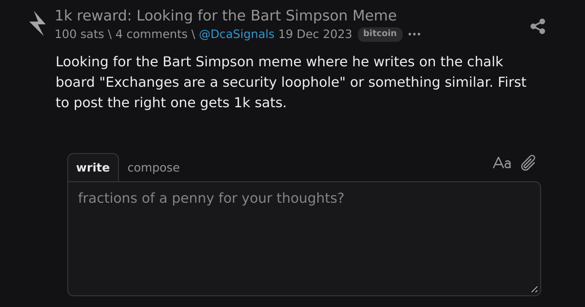 1k reward: Looking for the Bart Simpson Meme \ stacker news ~bitcoin