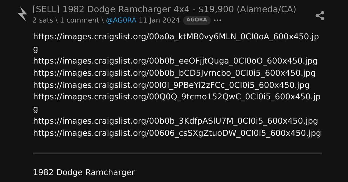 [SELL] 1982 Dodge Ramcharger 4x4 - $19,900 (Alameda/CA) \ stacker news ...
