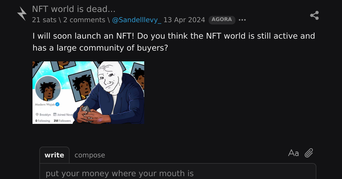NFT world is dead... \ stacker news