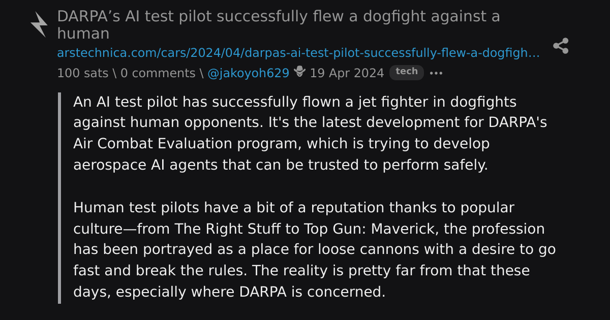 DARPA’s AI test pilot successfully flew a dogfight against a human ...