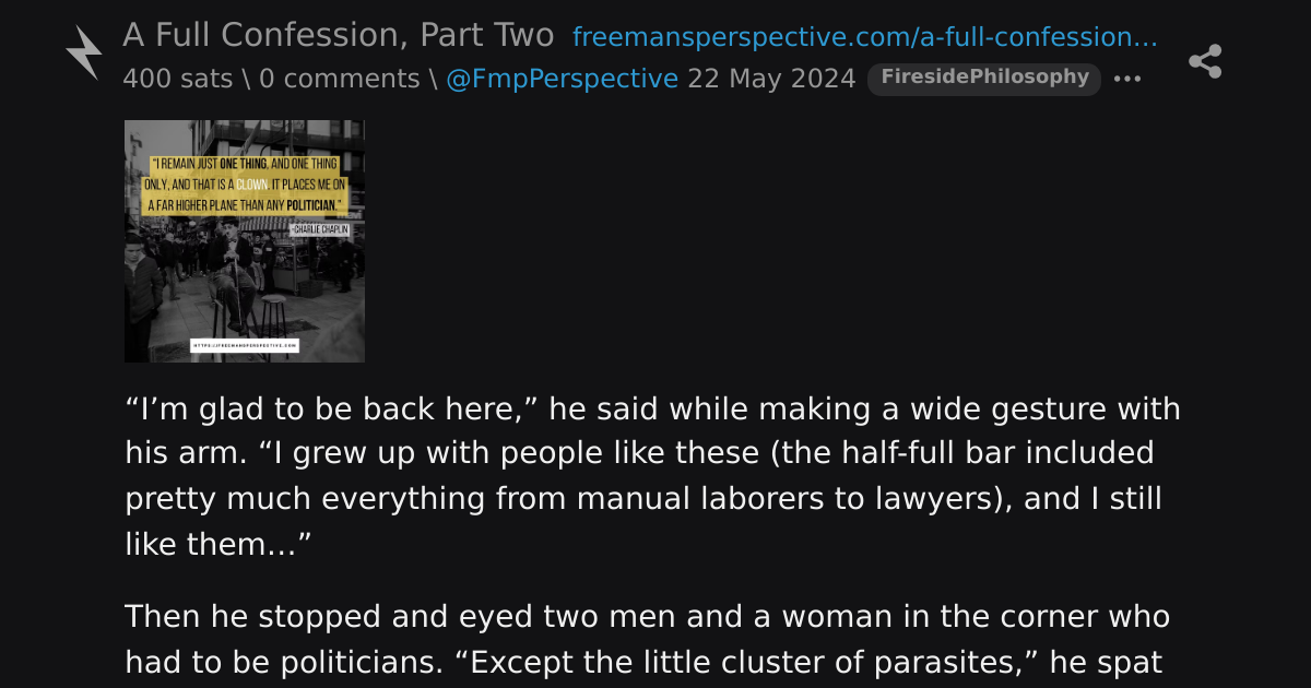 A Full Confession, Part Two \ stacker news