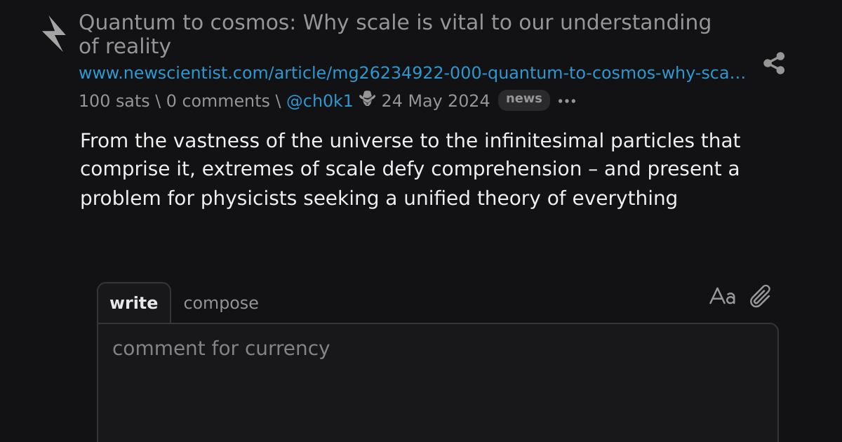 Quantum to cosmos: Why scale is vital to our understanding of reality ...