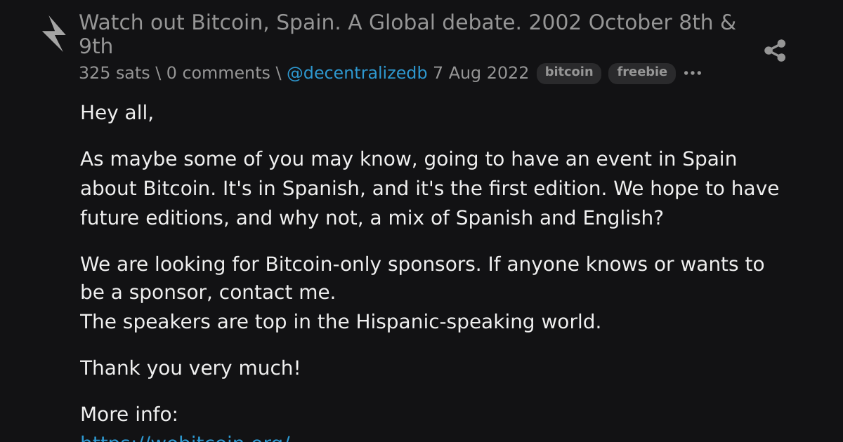 Watch out Bitcoin, Spain. A Global debate. 2002 October 8th & 9th ...