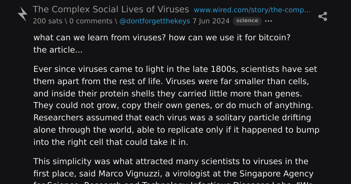 The Complex Social Lives of Viruses \ stacker news ~science