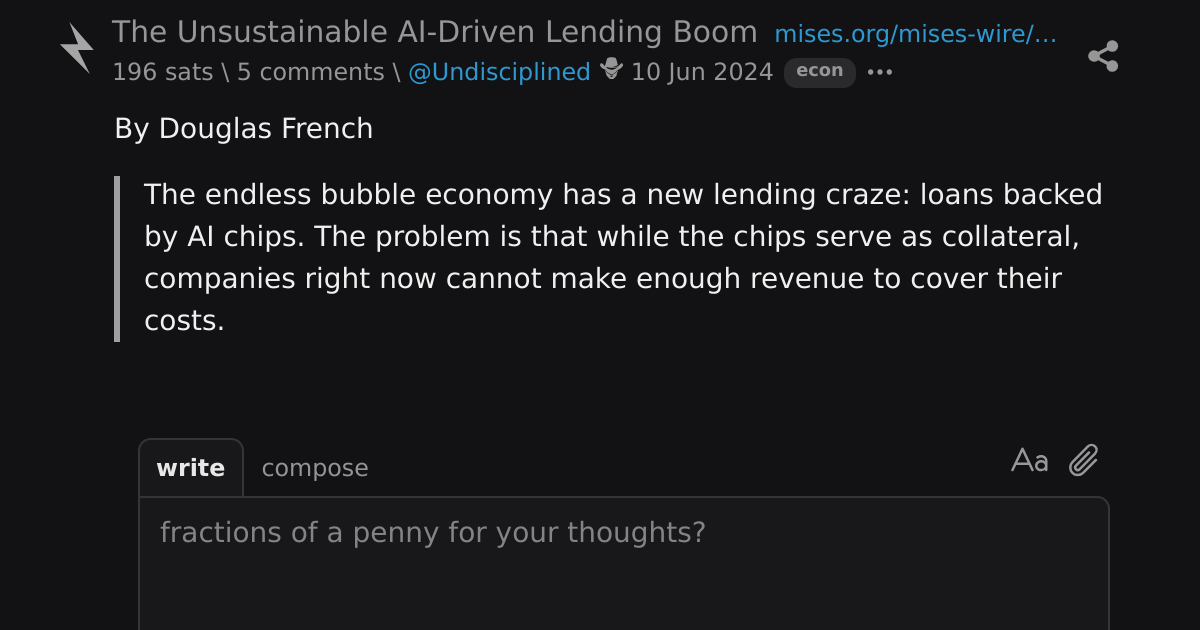The Unsustainable AI-Driven Lending Boom \ stacker news ~econ
