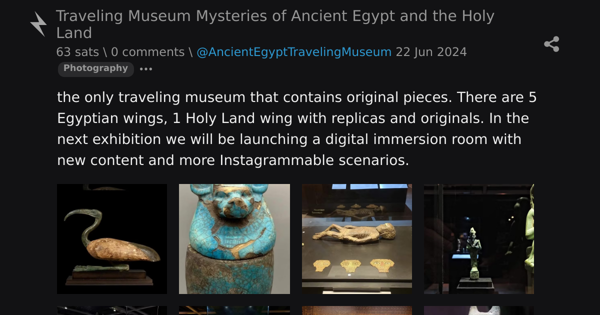Traveling Museum Mysteries of Ancient Egypt and the Holy Land \ stacker ...