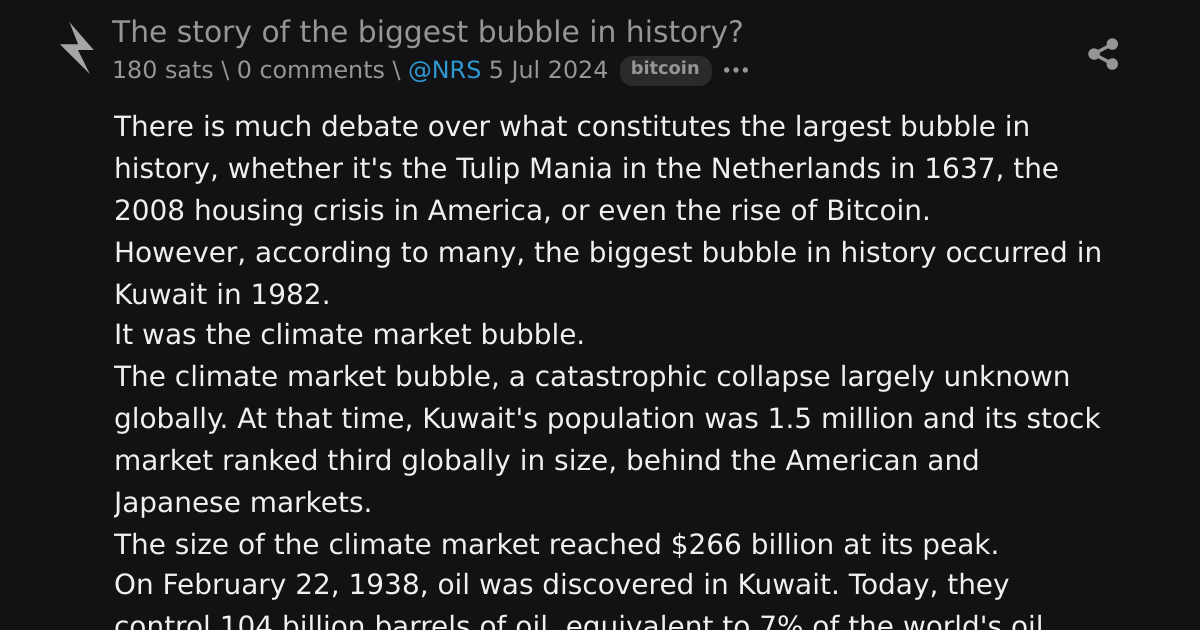The story of the biggest bubble in history? \ stacker news