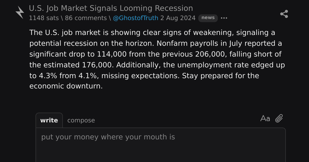 U.S. Job Market Signals Looming Recession \ stacker news