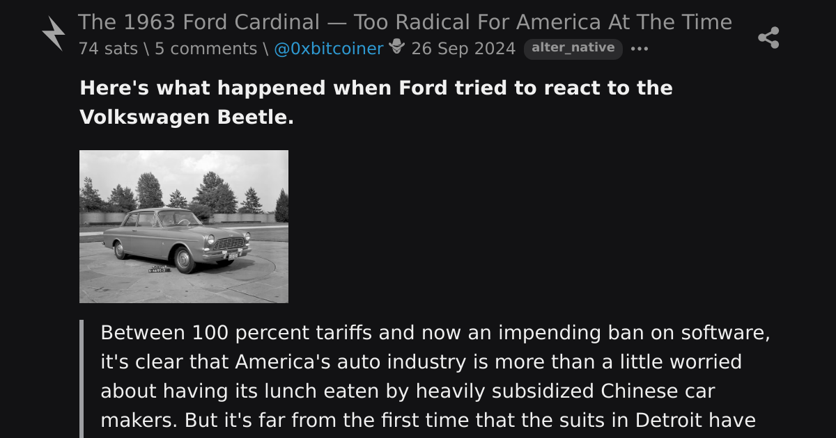 The 1963 Ford Cardinal — Too Radical For America At The Time \ stacker ...