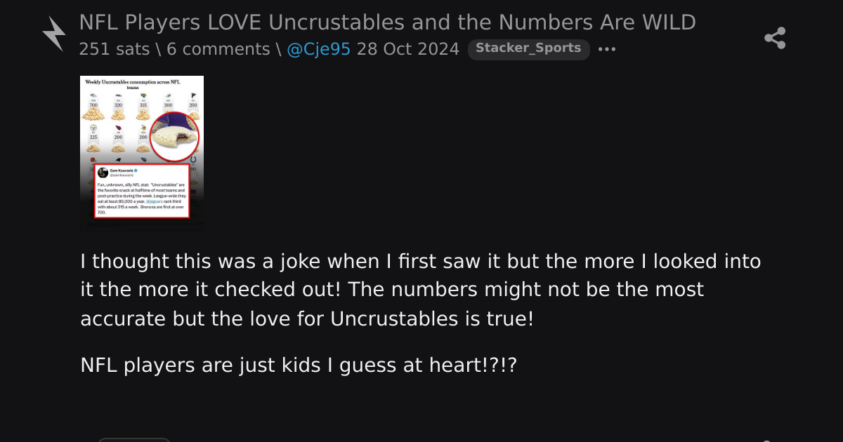 NFL Players LOVE Uncrustables and the Numbers Are WILD \ stacker news