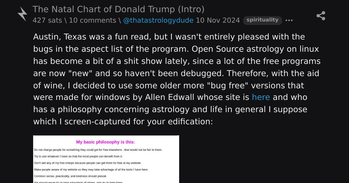 The Natal Chart of Donald Trump (Intro) \ stacker news