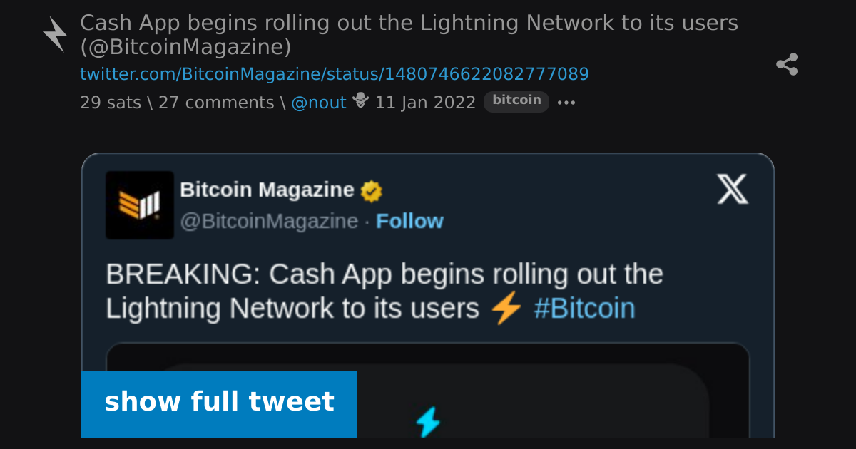Cash App begins rolling out the Lightning Network to its users ...