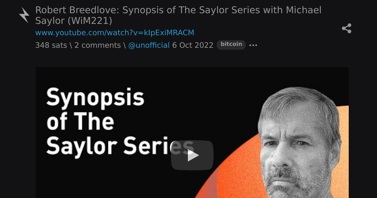 Robert Breedlove: Synopsis of The Saylor Series with Michael Saylor ...
