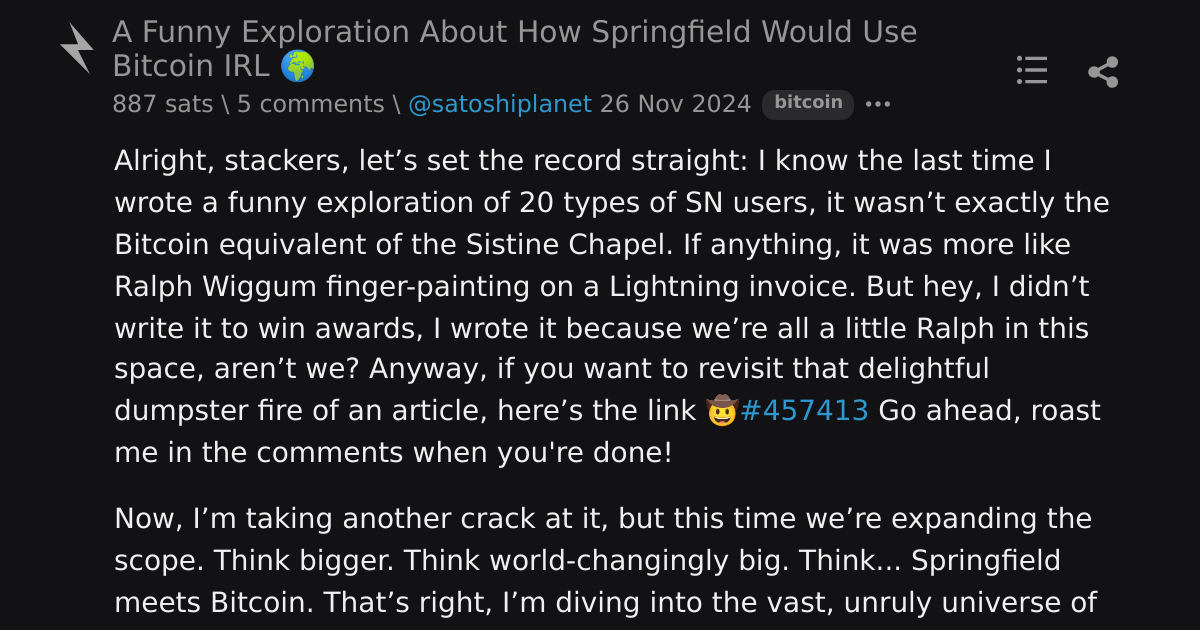 A Funny Exploration About How Springfield Would Use Bitcoin IRL 🌍 ...