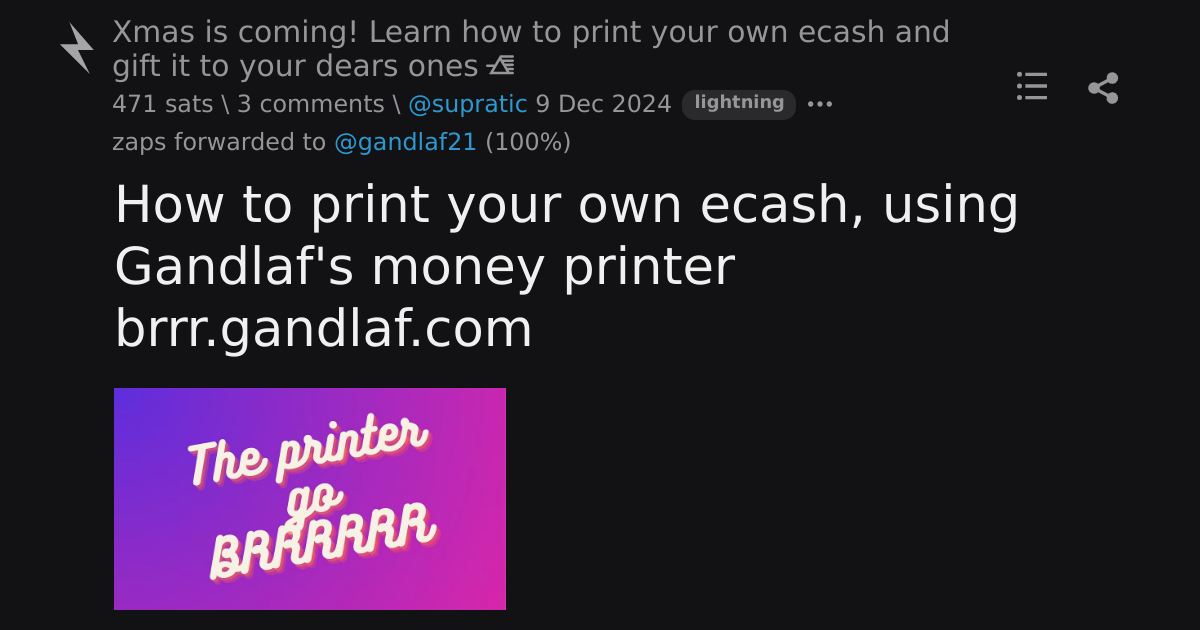 Xmas is coming! Learn how to print your own ecash and gift it to your ...