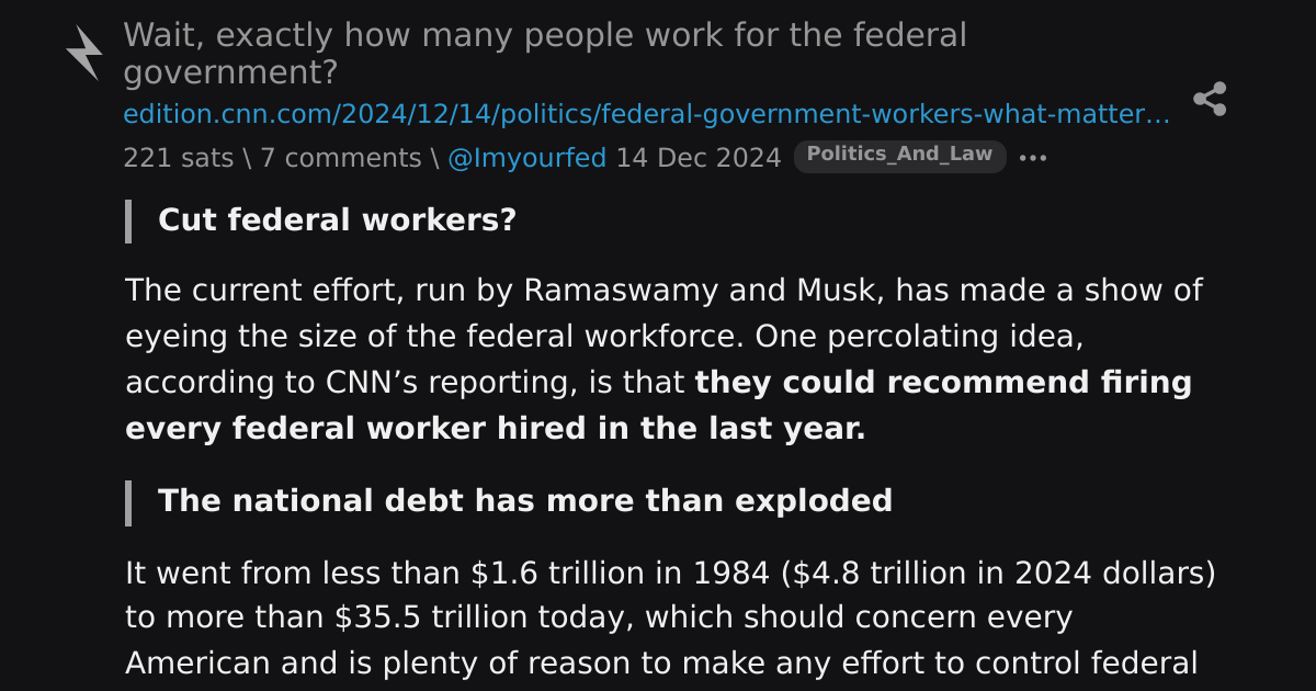 Wait, exactly how many people work for the federal government ...