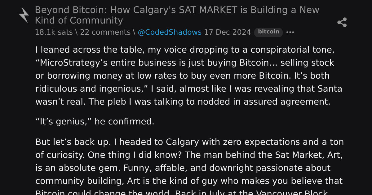 Beyond Bitcoin: How Calgary's SAT MARKET is Building a New Kind of ...