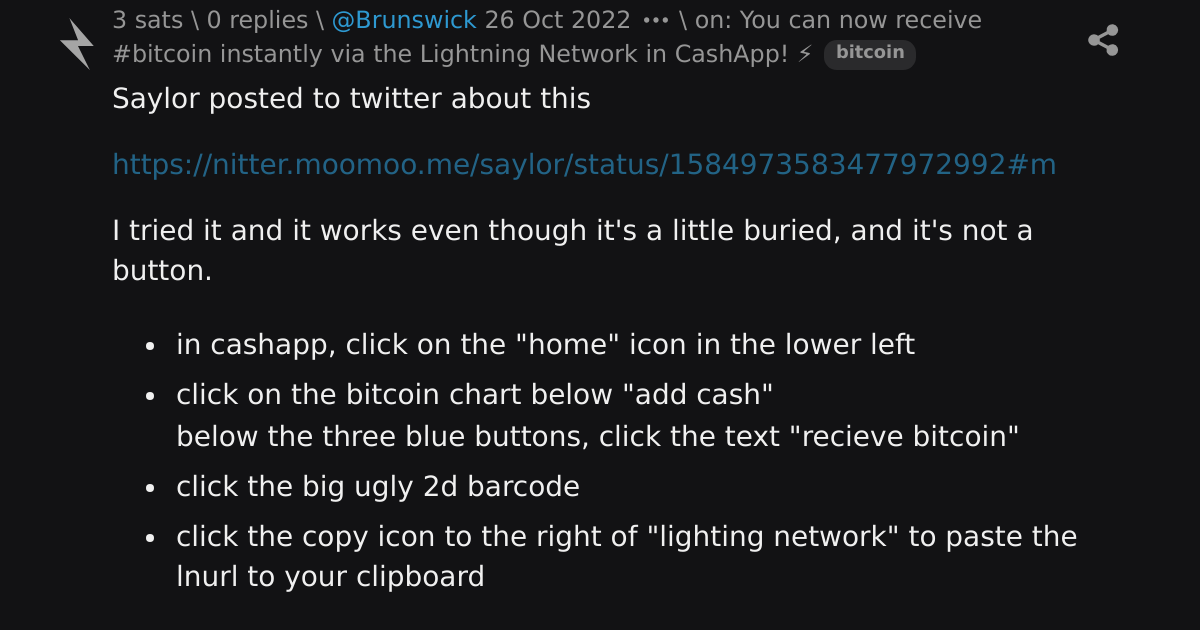reply on: You can now receive #bitcoin instantly via the Lightning ...