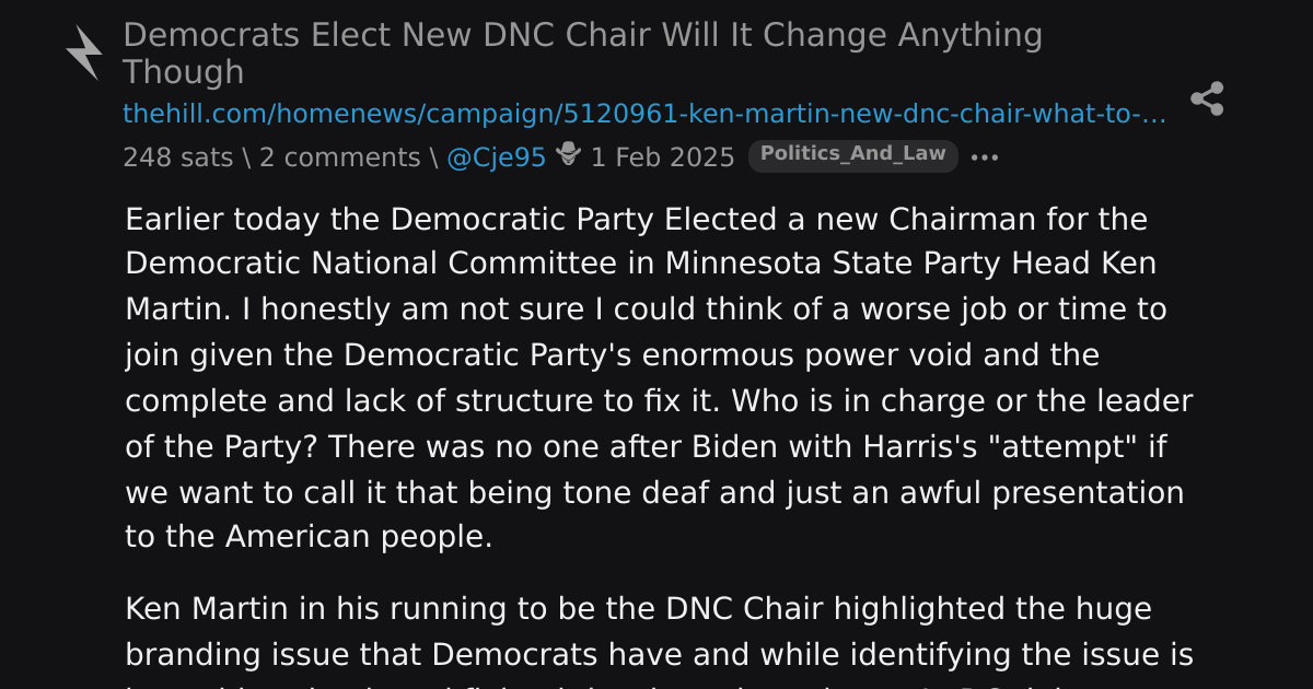 Democrats Elect New DNC Chair Will It Change Anything Though \ stacker news