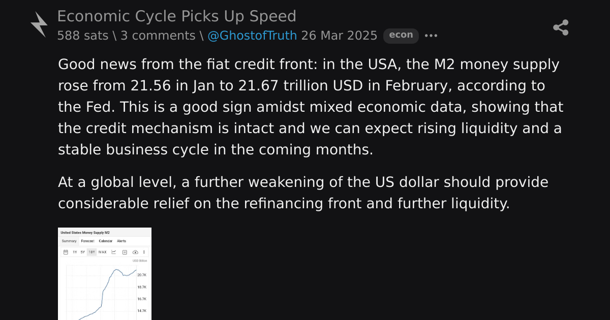 Economic Cycle Picks Up Speed \ stacker news ~econ